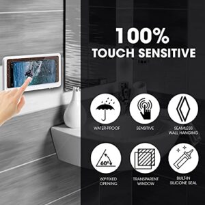 CANDI LONDON Shower Phone Holder Waterproof - Anti Fog & Touch Screen Shower Phone Case | High Definition Transparent Film Phone Shower Holder with 5 mm Sponge Support