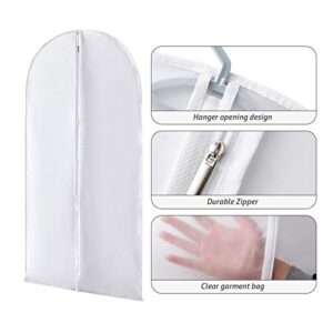 OSPUORT 10 Pack Hanging Garment Bags Suit Bag for Storage with Durable Zipper, Washable Lightweight Garment Covers for Closet Storage