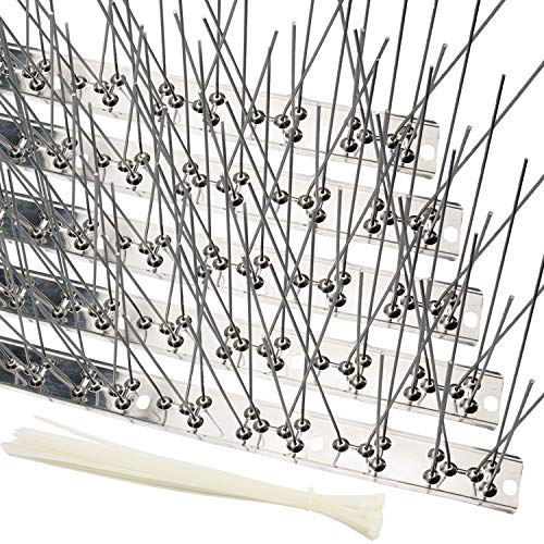 aushucu Bird Spikes Cover 11Feet Stainless Steel Pigeons Spikes Small Bird Repellent Spikes for Roof Fence Window Mailbox(11Feet)