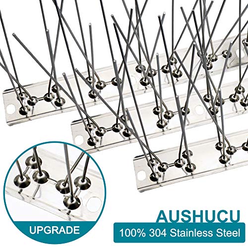 aushucu Bird Spikes Cover 11Feet Stainless Steel Pigeons Spikes Small Bird Repellent Spikes for Roof Fence Window Mailbox(11Feet)