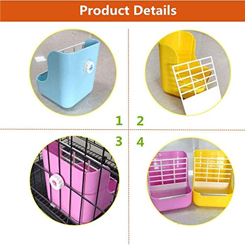 Rabbit Feeder Bunny Guinea Pig Hay Feeder, Hay Food Bin Feeder, Hay and Food Feeder Bowls Manger Rack for Rabbit Guinea Pig Chinchilla (White+)