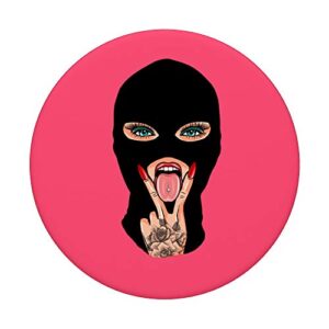 Girl Baby Baklava Mask Women Hip hop Gangster Rap PopSockets Swappable PopGrip