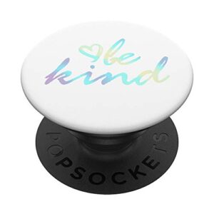 rainbow be kind white popsockets swappable popgrip