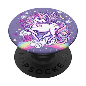 unicorn cute kawaii pretty unicorn gift for girls birthday popsockets popgrip: swappable grip for phones & tablets