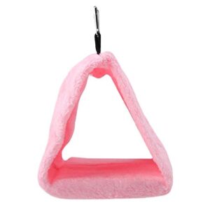 Parrots Hammock, Soft Plush Hanging Swing Nest Hanging Swing Net Bird Cage Hammock Sleeper for Parakeets Conures Cockatiels(Pink M)