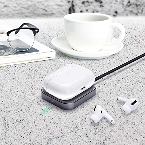 Airpod Charger, Wireless Charger for Airpod 3/Airpods/Airpods Pro, Wireless Charging Station for Airpods Pro Earpods Charger Pad for Airpods Earbuds Wireless Charger Dock for Apple Airpods 2 & 3-Grey