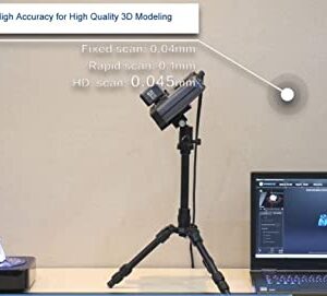 EinScan Pro HD Handheld 3D Scanner with Industrial Pack, Color Pack, Solid Edge Shining3D CAD Software, 0.2mm Resolution, 0.04mm Accuracy for Reverse Engineering, 3D Modeling, Art, Design, Healthcare