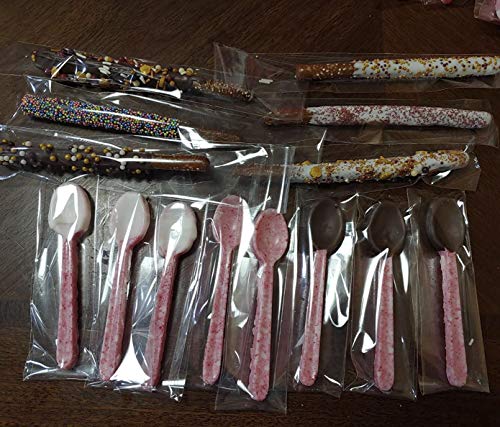 100 Pcs Resealable Cello Bags Pretzel Bags, RFWIN 2 X 10 Inches Clear Self Sealing Cellophane Treat Bag for Easter Snack Bakery Candy Cookie Chocolates