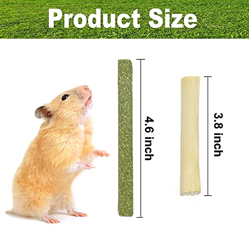 Chngeary 150g Small Animals Chew Toys Molar Sticks,Timothy Hay Sticks Sweet Bamboo 2Types Combined for Rabbit Chinchilla Guinea Pigs Squirrel Hamster