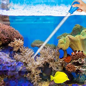 2 Pieces Aquarium Coral Feeder with 2 Pieces Stainless Steel Feeding Long Tweezers Syringe Spot Coral Feeder Reptile Feeding Tools for Aquatic Plant Reef Anemones Lionfish (Blue, Black)