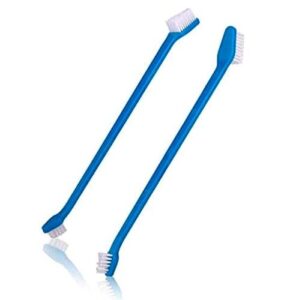 lovinpup dog toothbrush set, professional dog and cat grooming supplies, best soft bristle toothbrush, pack of 2 double sided toothbrushes for large and small dog teeth