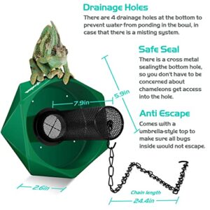 NEPTONION Hookable Chameleon Feeding Bowl, Professional Live Worm Organizer with Column for Prey to Climb and Move, Suitable for Lizard, Bearded Dragon, Iguana, Gecko, Toad, Frog