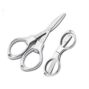 liucm anti-rust folding scissors, stainless steel mini shear, safety portable pocket size travel trip scissors