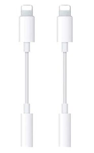 [apple mfi certified] 2 pack lightning to 3.5 mm headphone jack adapter iphone 3.5mm jack aux dongle cable converter compatible with iphone 14 13 12 11 pro xr xs x 8 7 ipad ipod support all ios system