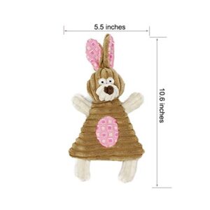 Volacopets Puppy Toys for Teething Small Dogs Interactive Dog pet Chew Toy Soft Rubber Puppies Cute Pink Bunny, 4-Pack