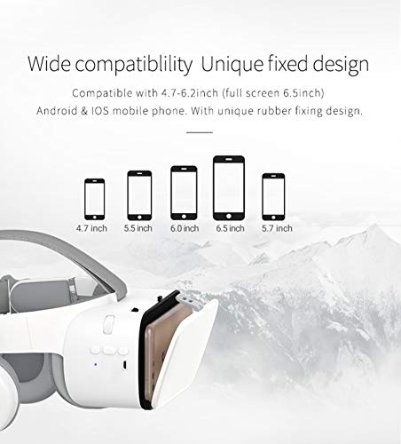 3D VR Glasses/Headset, Tsanglight Virtual Reality Headset 3D Movie/Game Viewer w/Bluetooth Headphones Compatible with iPhone 14 13 12 Mini 11 Pro Max XS XR X 8 Plus Samsung Galaxy S23 S22 S21 S20 S10