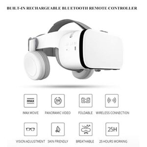 3D VR Glasses/Headset, Tsanglight Virtual Reality Headset 3D Movie/Game Viewer w/Bluetooth Headphones Compatible with iPhone 14 13 12 Mini 11 Pro Max XS XR X 8 Plus Samsung Galaxy S23 S22 S21 S20 S10