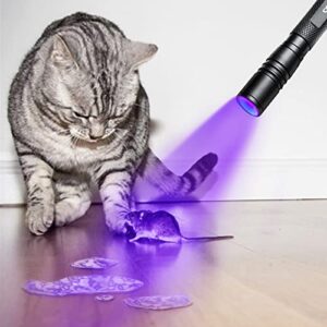 COSMOING UV Flashlight, LED 395nm Ultraviolet Flashlight, Zoomable Pen Blacklight Flashlight IP54 Waterproof Detector for Pet Urine, Cat Dog Stains, Bed Bug, Household Wardrobe Toilet