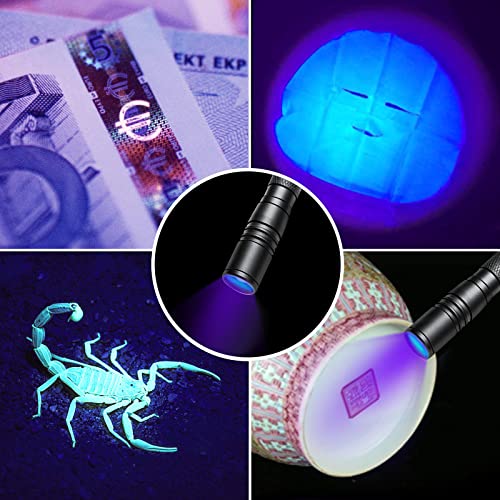 COSMOING UV Flashlight, LED 395nm Ultraviolet Flashlight, Zoomable Pen Blacklight Flashlight IP54 Waterproof Detector for Pet Urine, Cat Dog Stains, Bed Bug, Household Wardrobe Toilet