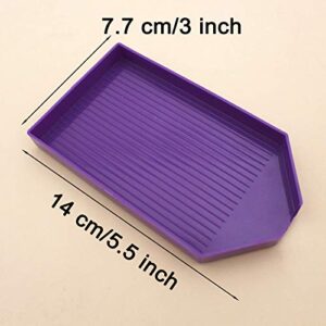 NUOMI 10 Pcs Bead Sorting Trays Plastic Diamond/Rhinestone Plates Triangle Shaped Tray Organizer for DIY, Crafts, Diamond Painting, Nail Art, Clear, Green, Blue, Purple