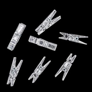 128 Pieces Mini Transparent Plastic Clear Clips, Binder, Photo Clips, Clothespins Clip