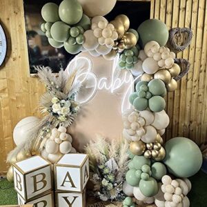 Sage Balloons Garland Kit Arch Olive Green Gold Baby Shower Birthday Bridal Party Decorations