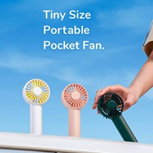 JISULIFE Mini Fan Battery Operated Handheld Fan with 2000 mAh Battery or USB Powered Personal Mini Fan,3 Speeds,Enhanced Airflow, Rechargeable Quiet Pocket Fan for Home,Outdoor-White