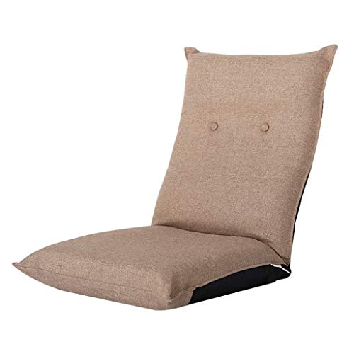 GYDJBD Optimized Cotton and Linen Fabric, Built-in Padded Cotton, Cushioned Backrest Floor Chair, Game Floor Sofa, Multi-Angle Lazy Sofa, Folding Chair (Color : A)