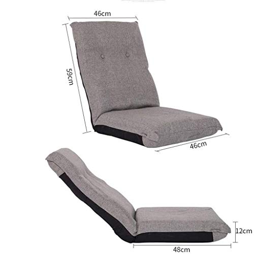 GYDJBD Optimized Cotton and Linen Fabric, Built-in Padded Cotton, Cushioned Backrest Floor Chair, Game Floor Sofa, Multi-Angle Lazy Sofa, Folding Chair (Color : A)