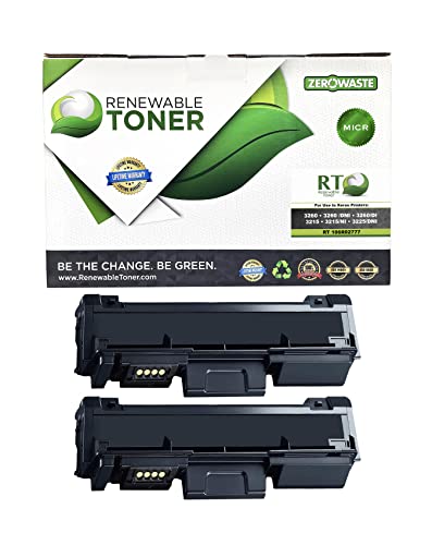 Renewable Toner Compatible MICR Toner Cartridge Replacement for Xerox 106R02775 106R02777 Phaser 3260 WorkCentre 3215 3225 (Pack of 2)