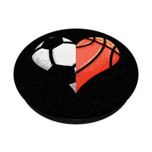 Soccer Basketball Ball Heart Football Valentines Day PopSockets Swappable PopGrip