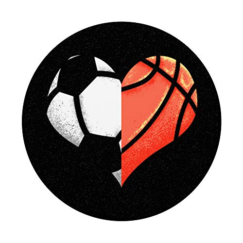 Soccer Basketball Ball Heart Football Valentines Day PopSockets Swappable PopGrip