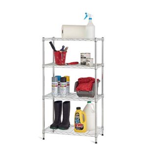 home storage space hss 4 shelf wire shelving rack, 13.4" dx23.2 wx42 h, chrome color