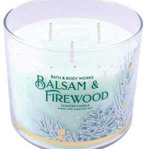 White Barn Bath and Body Works Balsam and Firewood 3 Wick Scented Candle 14.5 Ounce