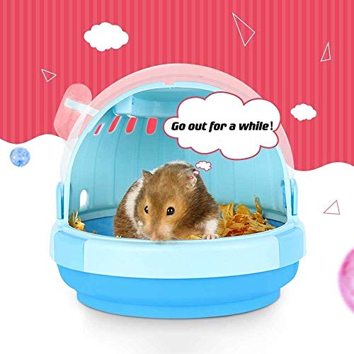 Eonpet Travel cage for Small Animals Hamster Carrier Cage Portable Carrier Hamster Carry Case Cage with Water Bottle Travel&Outdoor for Hamster Small Animals Travel cage for Small Animals(Blue)