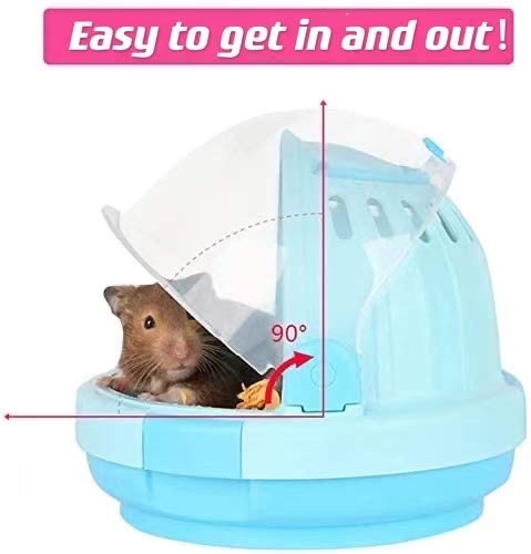 Eonpet Travel cage for Small Animals Hamster Carrier Cage Portable Carrier Hamster Carry Case Cage with Water Bottle Travel&Outdoor for Hamster Small Animals Travel cage for Small Animals(Blue)