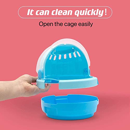 Eonpet Travel cage for Small Animals Hamster Carrier Cage Portable Carrier Hamster Carry Case Cage with Water Bottle Travel&Outdoor for Hamster Small Animals Travel cage for Small Animals(Blue)