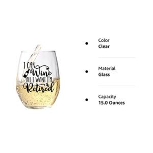 Funny Retirement Gift Wine Glass For Women - Humorous Gifts For Retired Coworkers - Unique Wine Glass With Funny Saying - Happy Retirement Gifts