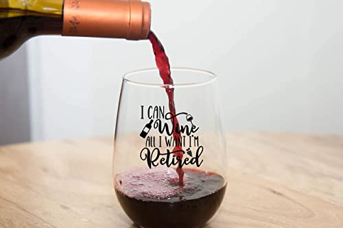 Funny Retirement Gift Wine Glass For Women - Humorous Gifts For Retired Coworkers - Unique Wine Glass With Funny Saying - Happy Retirement Gifts