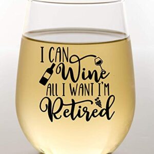 Funny Retirement Gift Wine Glass For Women - Humorous Gifts For Retired Coworkers - Unique Wine Glass With Funny Saying - Happy Retirement Gifts