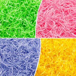 easter basket grass, 320 g 11.3 oz multicolor easter grass recyclable paper shred for easter basket grass filler/stuffers, 4 colors