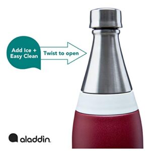 Aladdin Fresco Thermavac Stainless Steel Water Bottle, 0.6L, Burgundy Red