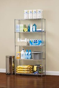 home storage space hss 5 tier wire shelving rack, zinc, 16" dx36 wx72 h