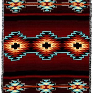 Pure Country Weavers Esme Blanket XL - Southwest Native American Inspired - Gift Tapestry Throw Woven from Cotton - Made in The USA (82x62)