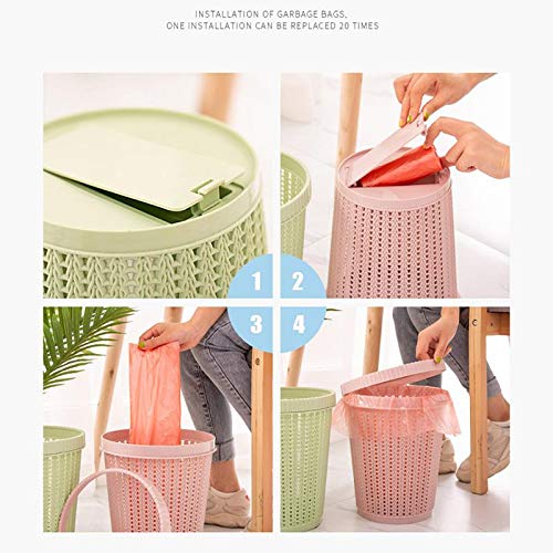 Hosaire. Waste Basket Trash Can Kitchen Waste Basket with Cover for Bathroom Home Office Dorm Kids Room 1 Pcs