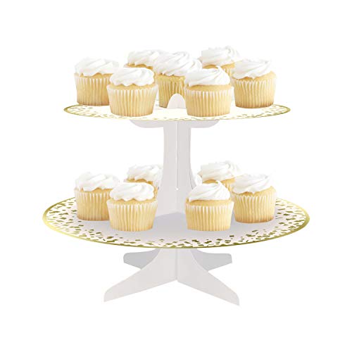 Unique Gold Foil Confetti Cardboard Cupcake Stand | 12.15" x 9.62" | 1 Pc