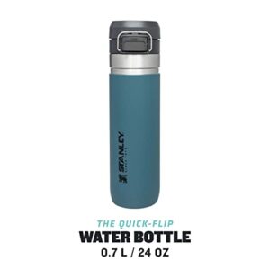 Stanley Quick Flip Stainless Steel Water Bottle .71L / 24OZ Lagoon – Leakproof Insulated Water Bottle - Push Button Locking Lid - BPA-Free Thermos Flask - Cup Holder Compatible - Dishwasher Safe