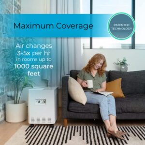 EnviroKlenz Air Purifier Plus, 1000 Sq Ft (White) | Maximum Coverage, Minimum Noise | Business and Home Air System | Eliminate Particles, Odors, Dust, Pet Dander, Allergies, Smoke, and More