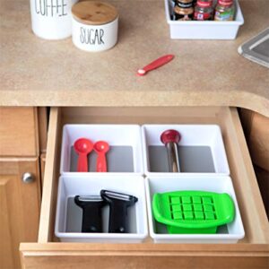 LIVORINI Drawer Organizers | Kitchen Drawer Organizer, Desk Drawer Organizer, Junk Drawer Organizer | Organization and Storage Tray [6 Pcs]