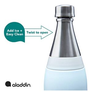 Aladdin Fresco Thermavac Stainless Steel Water Bottle 0.6L Sky Blue – Leakproof - Keeps Cold for + 10 Hours - BPA-Free - Dishwasher Safe - Reusable Thermos Flask with Durable Finish